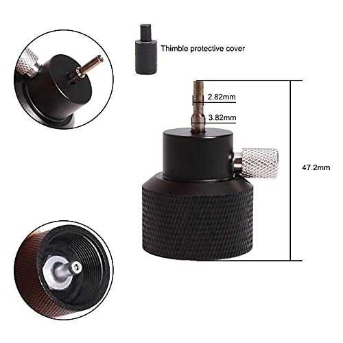 COLOR TREE Airsoft Propane Filling Adapter for Green Gas Tank with Silicone Oil Port Gas Adapter Avoid Leak Black
