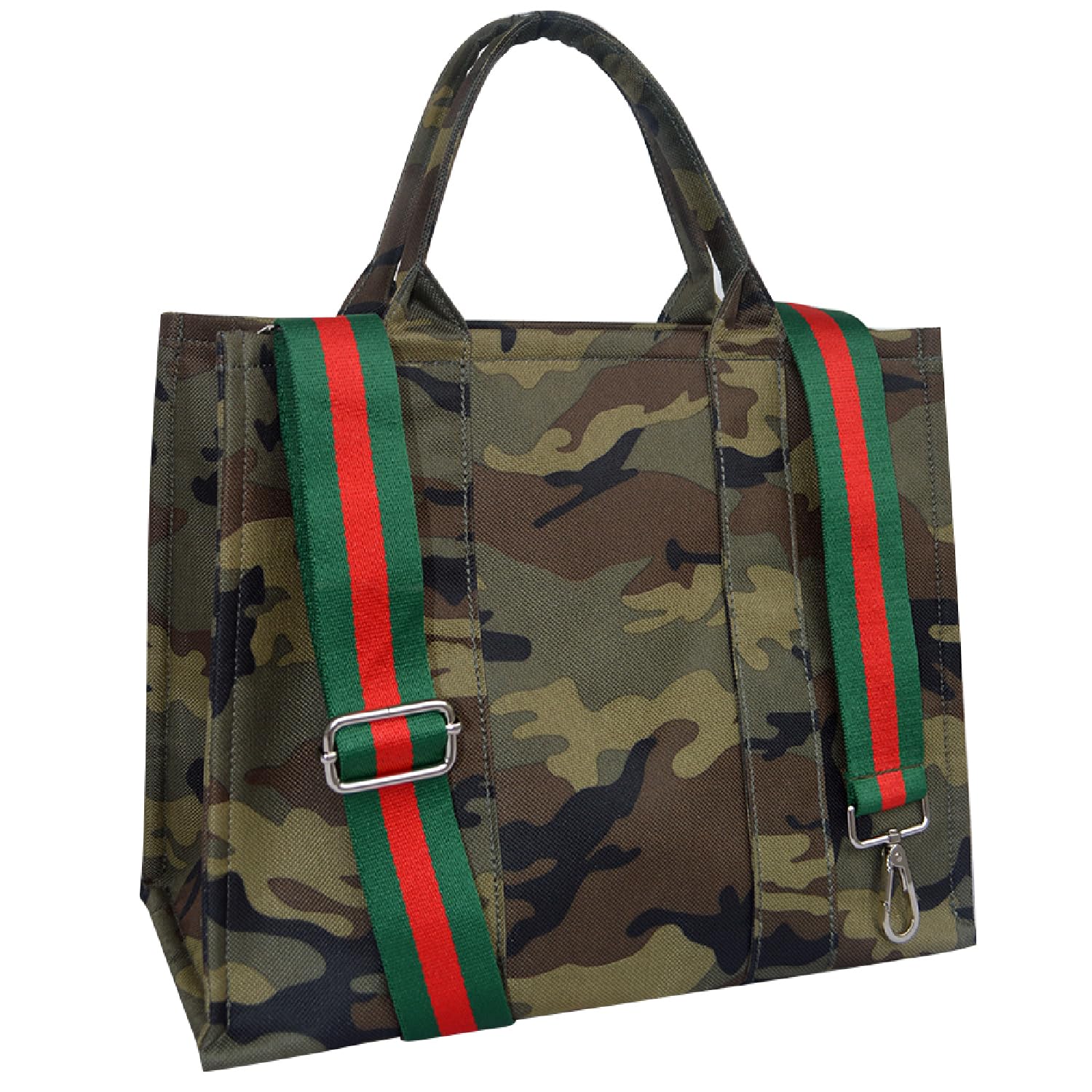 Dyalsa Tote Bags for Women, Canvas Handbag Tote Purse Crossbody Bags with Zip Casual Shoulder Bags for Work and Travel AL-002Camo