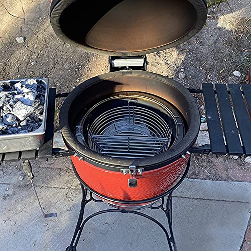 VANKEY Lump Charcoal Fire Basket with Removable Divider Charcoal Basket for Kamado Joe Classic Series, Large Big Green Egg High Quality Stainless Steel Grill Ash Baskets