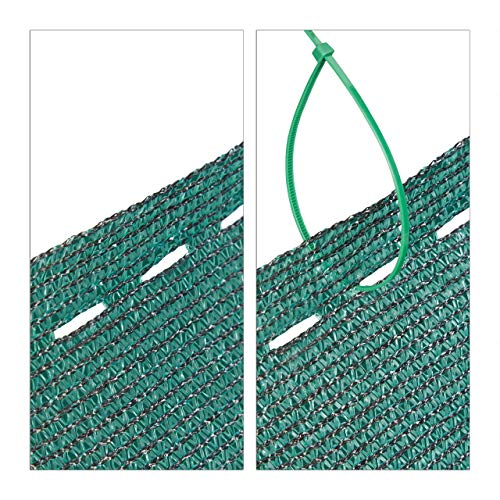 Relaxdays 10028087_1165, Green Fence, Privacy Shield for Fences & Railing, HDPE Net, UV-Resistant, Weatherproof, 2 x 25 m, Meter