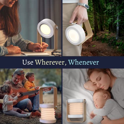 CozyBerry® Rechargeable LED Lantern Lamp, 2000 mAh Dimmable Multi-Functional Portable Light, Bedside Lamp for Bedroom, Living Room, Outdoor, Office, Camping
