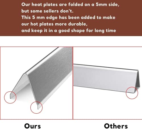 QuliMetal 7639 7537 7508 Grill Parts Replacement Kit for Weber Spirit 300 Series with Side-Mounted Control Knob