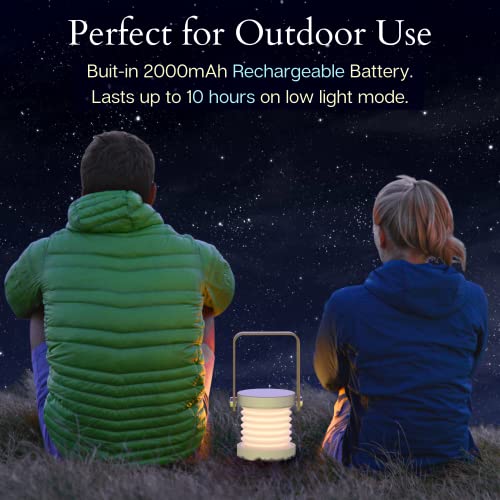 CozyBerry® Rechargeable LED Lantern Lamp, 2000 mAh Dimmable Multi-Functional Portable Light, Bedside Lamp for Bedroom, Living Room, Outdoor, Office, Camping