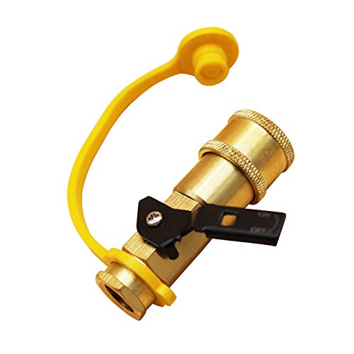 MENSI 12 Feet Propane Quick Connect Hose- 1/4β Female Socket with Safety Shutoff Valve & 1/4 Male Full Flow Plug for RV