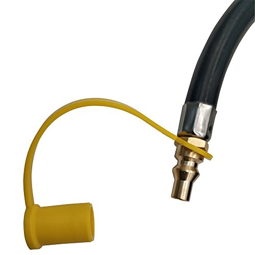 MENSI 12 Feet Propane Quick Connect Hose- 1/4β Female Socket with Safety Shutoff Valve & 1/4 Male Full Flow Plug for RV