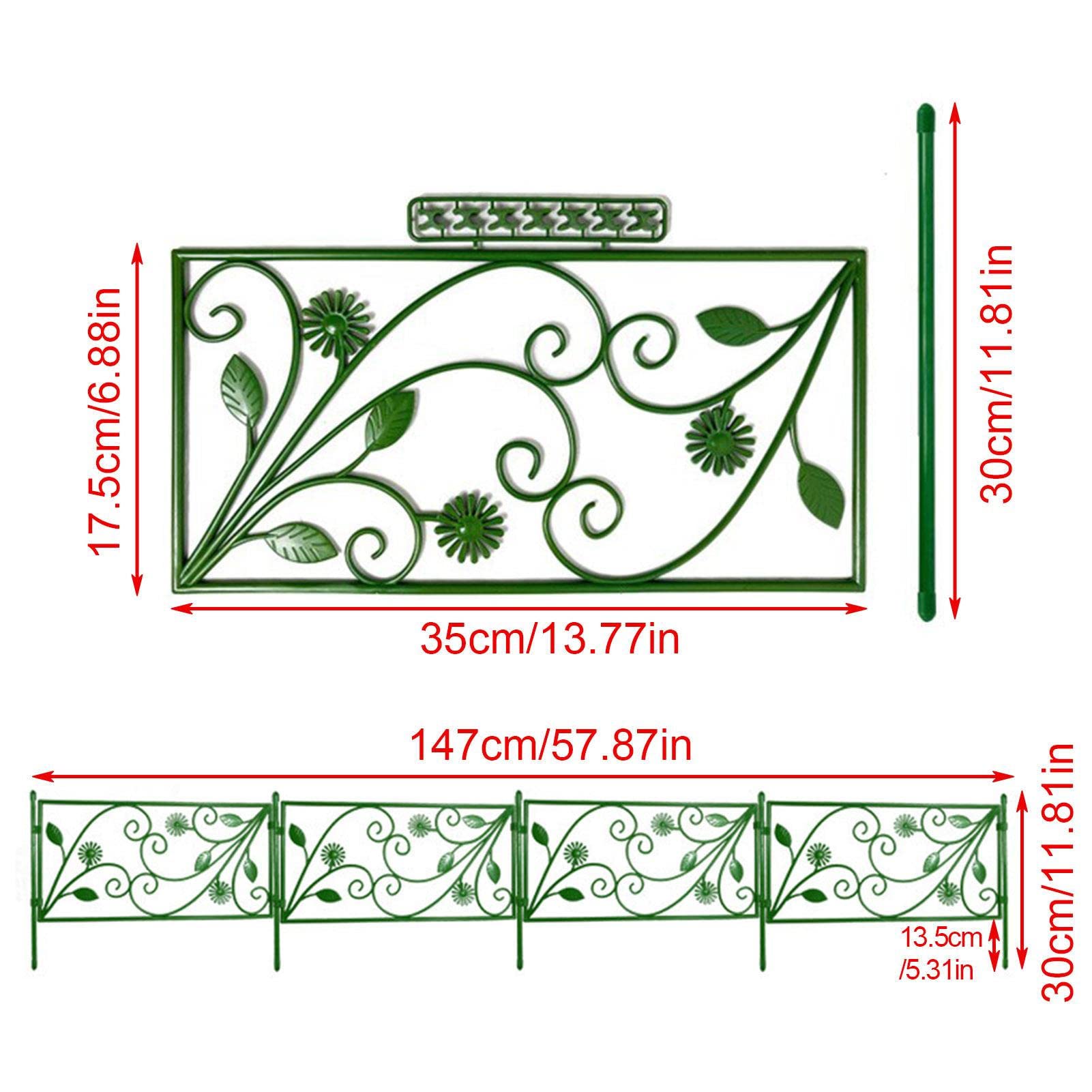 Decorative Garden Fence, Rustproof Metal Wire Fencing Border Animal Barrier, No Dig Garden Fencing, Flower Edging for Landscape Patio Yard Outdoor, Arched, Barrier Section Panel Decor Picket Edging