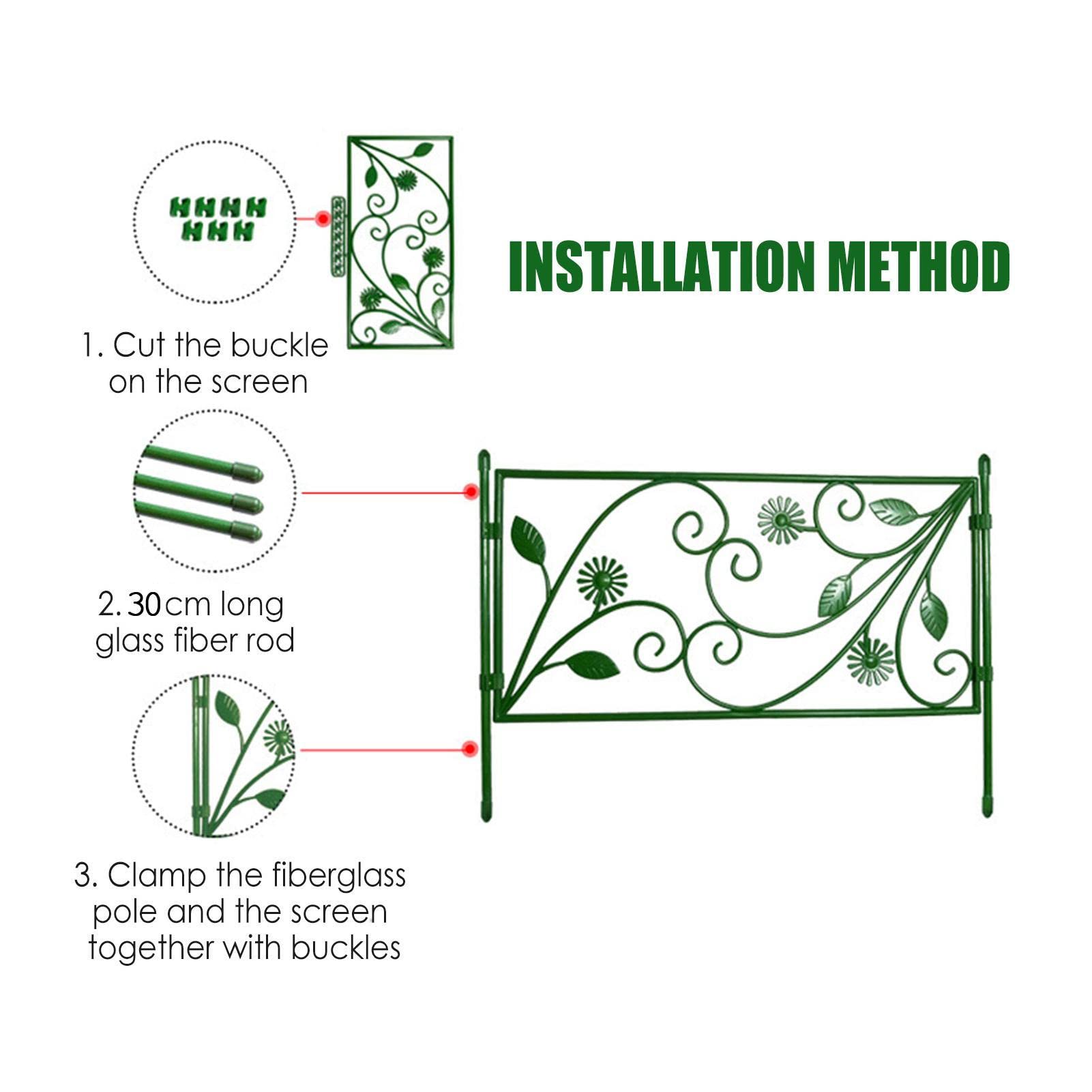Decorative Garden Fence, Rustproof Metal Wire Fencing Border Animal Barrier, No Dig Garden Fencing, Flower Edging for Landscape Patio Yard Outdoor, Arched, Barrier Section Panel Decor Picket Edging