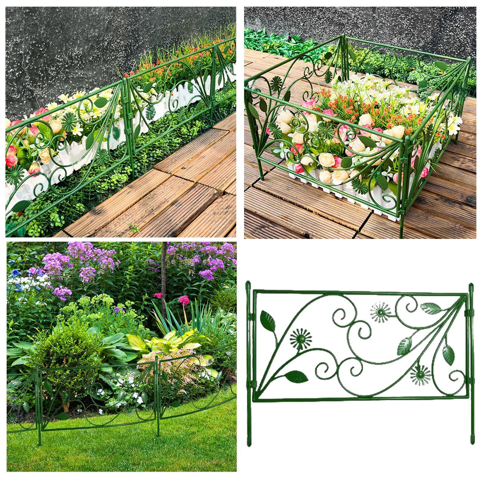 Decorative Garden Fence, Rustproof Metal Wire Fencing Border Animal Barrier, No Dig Garden Fencing, Flower Edging for Landscape Patio Yard Outdoor, Arched, Barrier Section Panel Decor Picket Edging