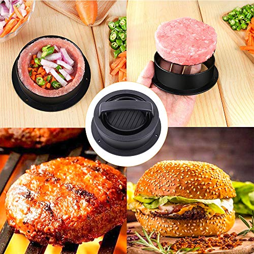 Stuffed Burger Press,3 in 1 Hamburger Patty Maker,Non Stick Burger Patties Cookery Mold to Make Stuffed Burger, Sliders Burger, Beef Burger,with 100 Wax Papers
