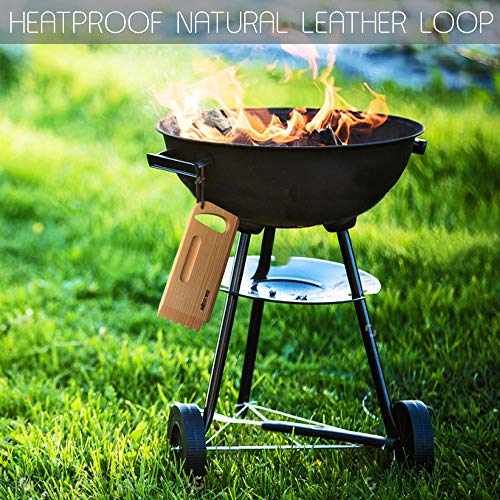 Mr.Art Wood BBQ and Grill Wooden Scraper Tool, Size 10.6β x 4.7β β Made in Europe, Barbeque Cleaner with Grooved and Flat Edge β 100% Natural One-Piece Ash Wood