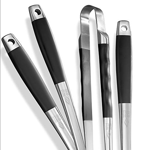 Pure Grill 4-PieceĀ Stainless Steel BBQ Tool Utensil Set - Professional Grade Barbecue Accessories