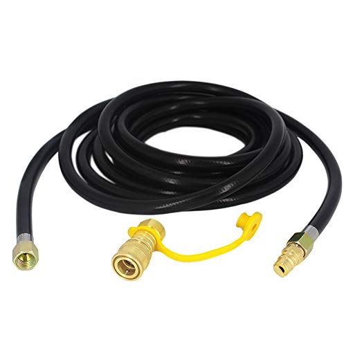 MCAMPAS 20FT Propane Hose Assembly with 3/8 Inch Natural Gas Quick Connect Fittings for Gas Grill, Griddle, Fire Pit, Heater.Included 3/8" Quick Disconnect Plug x Both 3/8" Male Pipe Thread