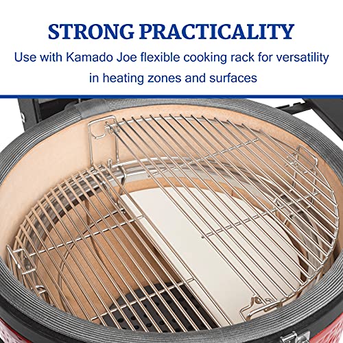 VANKEY 24’’ Half Moon Stainless Steel Cooking Grate for Kamado Joe BJ-HCIGRIDDLE ,XLarge Big Green Egg Grill Grids Grates ,Kamado Joe Big Joe Reversible Griddle Accessories