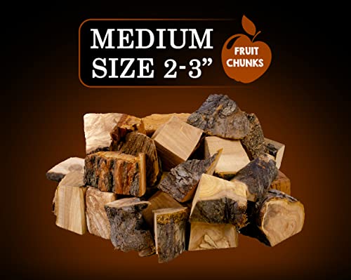 Zorestar Apple Cherry Wood Chips for Smoker (Fruit Mix) - 13-15lb - 100% All Natural Wood Chunks for Smoking and Grilling