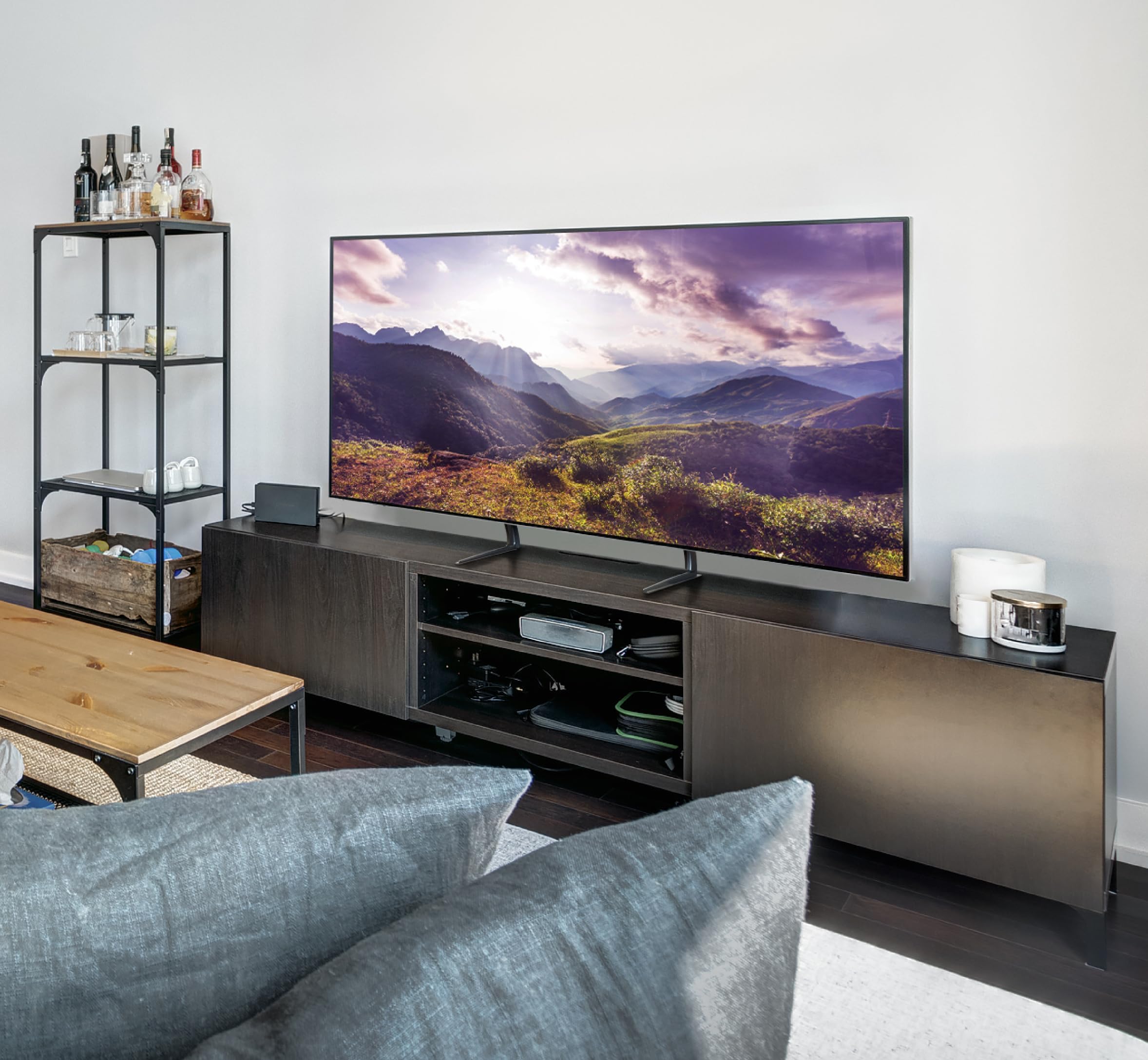ProMounts Universal Fixed Tabletop TV Stand, Heavy Duty Adjustable Bracket for 13-72 Inch LED LCD OLED Plasma Flat and Curved TV Screens Holds Up to 110 lbs, Max VESA 800x400