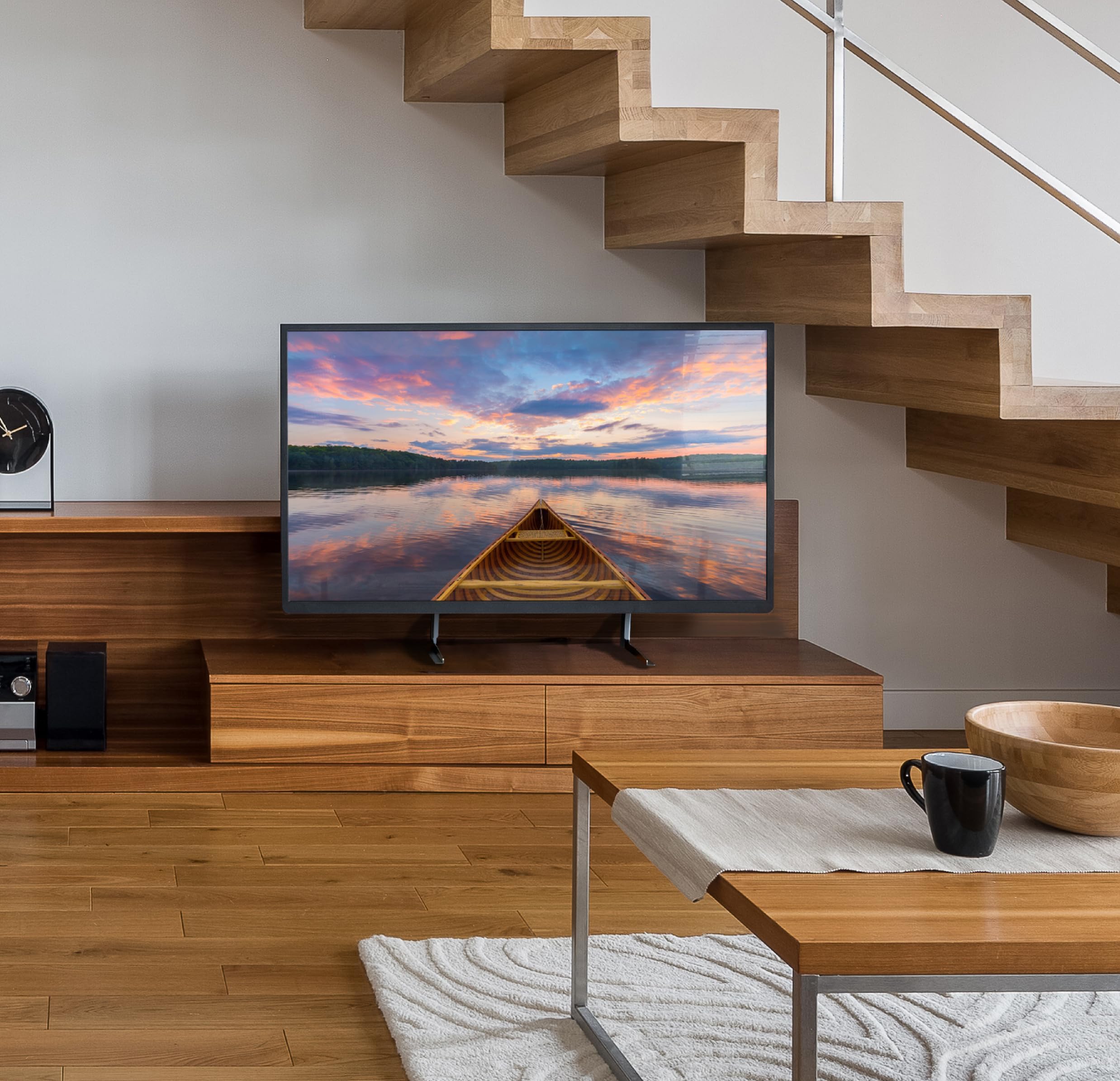 ProMounts Universal Fixed Tabletop TV Stand, Heavy Duty Adjustable Bracket for 13-72 Inch LED LCD OLED Plasma Flat and Curved TV Screens Holds Up to 110 lbs, Max VESA 800x400