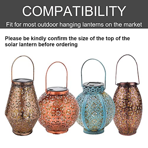Misawce 2 Pack Solar Lanterns Replacement Tops for Outdoor Hanging Lanterns, Solar Lanterns Battery Box, Solar Lanterns Replacement Accessories( 2.76 inch)