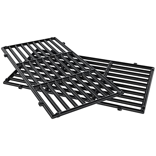 QuliMetal 7637 17.5" Cast Iron Cooking Grates for Weber Spirit 200 and Spirit II 200 Series Gas Grills, Spirit E210/S210/E220/S220 (2013-Newer) with Front Control Knobs