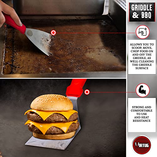 VirtuG Griddle Accessories Kit with Premium Roll-Up Bag for Blackstone and Camp Chef BBQ Accessories β Professional Spatula Accessories BBQ Grill Set β Stainless Steel Barbecue Tools for Camping