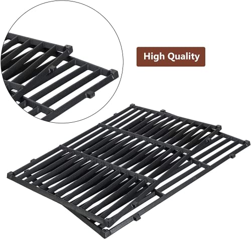 QuliMetal 7637 17.5" Cast Iron Cooking Grates for Weber Spirit 200 and Spirit II 200 Series Gas Grills, Spirit E210/S210/E220/S220 (2013-Newer) with Front Control Knobs