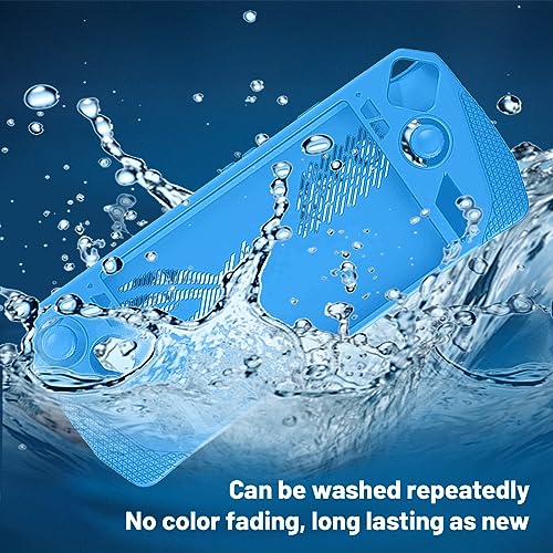 PAKESI Silicone Case for ASUS ROG Ally 2023 Release,Handheld Game Console Cover Protector Case with 2 Thumb Grip Caps and 2 Pack Screen Protectors - Enhance Your Gaming Experience(Blue)