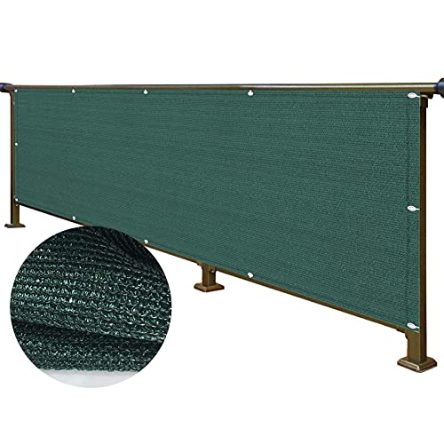 ALBN Balcony Privacy Screen Cover for Outdoor Balcony 90% Blockage UV Resistant Weatherproof with Rope & Tie HDPE Tear Resistant, Height 75cm/90cm (Color : Dark Green, Size : 75x300cm)