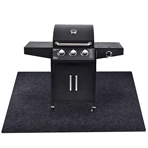 Under The Grill Protective Deck and Patio Mat, 36 x 48 inches, Use This Absorbent Grill Pad Floor Mat for Your BBQ Grilling Gear Gas Electric Grill Without Grease Splatter and Other Messes