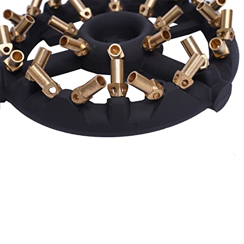 TFCFL 32 Tips Natural Gas Jet Burner, 176,000 BTU Round Shape Nozzle Jet Cast Iron Body with Brass Tips for Chinese Wok Range Grilling Stir Fry