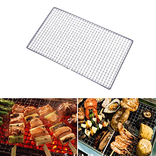 Carbon Baking Net, BBQ Grill Net Baking mesh mats Barbecue Grill net Stainless Steel Cross Wire 3045cm for Ourdoor Picnic, BBQ