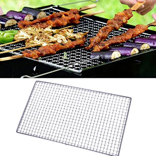 Carbon Baking Net, BBQ Grill Net Baking mesh mats Barbecue Grill net Stainless Steel Cross Wire 3045cm for Ourdoor Picnic, BBQ