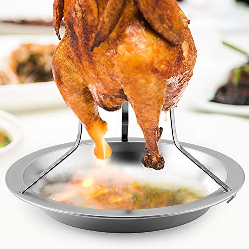 Vertical Stainless Steel Chicken Roaster Rack - Duck Holder Grill Stand Roasting, Sturdy BBQ Barbecue Tray for Oven, Cooking Grill Pan Tool
