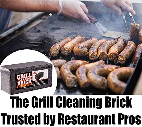 Commercial Grade, Heavy Duty Grill Cleaning Brick Bulk 4 Pack. Pumice Stone Cleaner Tool Cleans and Sanitizes Restaurant Flat Top Grills or Griddles Effectively Without Harsh Chemicals or Abrasives
