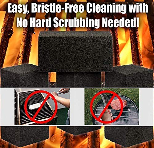 Commercial Grade, Heavy Duty Grill Cleaning Brick Bulk 4 Pack. Pumice Stone Cleaner Tool Cleans and Sanitizes Restaurant Flat Top Grills or Griddles Effectively Without Harsh Chemicals or Abrasives