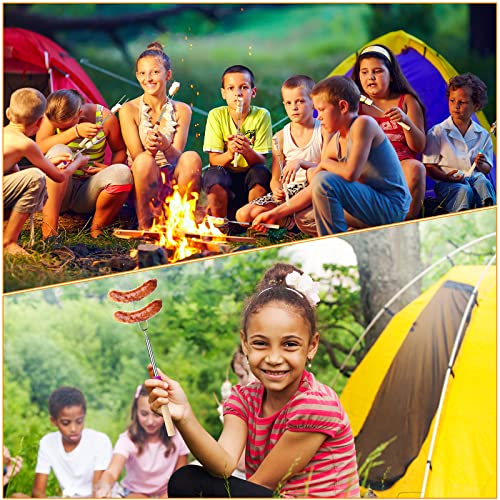 36 Pcs Marshmallow Roasting Sticks Campfire Smores Skewers for Fire Pit 32 Inch Long Extendable Fork Smores Sticks with Wooden Handle 3 Pcs Storage Bag for Cooking Grill Hot Dog Camping Accessories