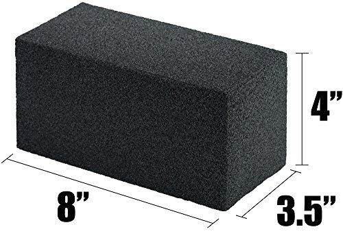 Commercial Grade, Heavy Duty Grill Cleaning Brick Bulk 4 Pack. Pumice Stone Cleaner Tool Cleans and Sanitizes Restaurant Flat Top Grills or Griddles Effectively Without Harsh Chemicals or Abrasives