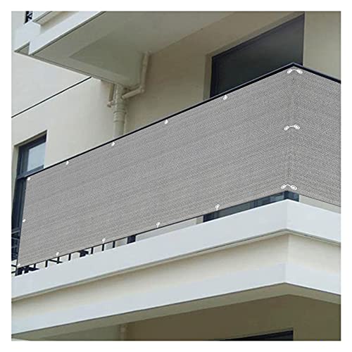 ALBN Balcony Privacy Protective Screens Fence Shade Net Cover with Metal Holes HDPE UV-Proof for Outdoor Yard Wall Garden with Cable Ties (Color : Mixed Gray, Size : 0.9x4m)