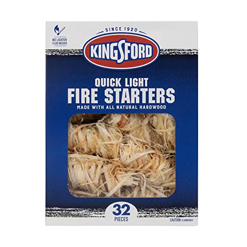 Kingsford Heavy Duty Deluxe Charcoal Chimney Starter & Quick Light Fire Starters | Wooden Fire Starters, 32 Count Fire Starter Rolls