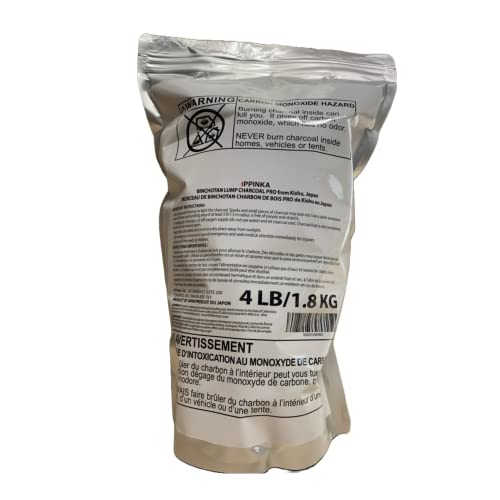 IPPINKA Binchotan BBQ Lump Charcoal from Kishu, Japan, Pro Grade, 4 LB