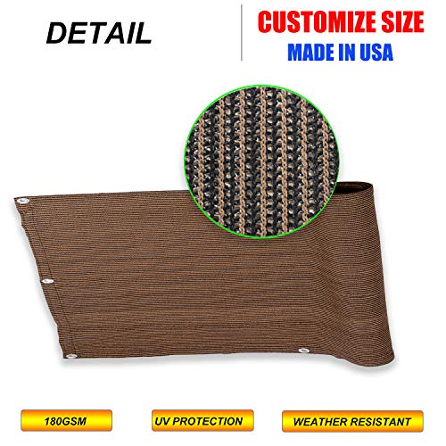 Eden's Decor Balcony Privacy Screen Fence Brown 2'6"x 15' Privacy Screen Mesh UV Protection Weather-Resistant for Patio, Deck, Porch, Railing, Gardening Custom