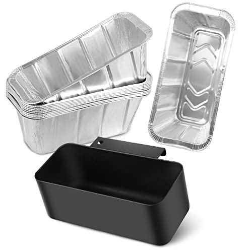 Grease Cup Catcher Pan Compatible with 28" 36" Blackstone Griddle, Grill Collection Drip Pan with 10pcs Disposable Foil Pan Grease Cup Liners Griddle Accessories