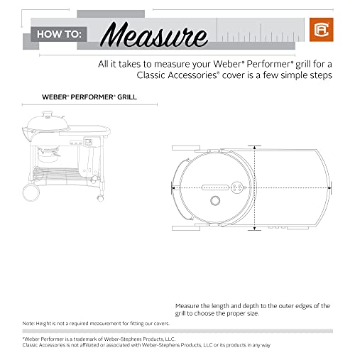 Classic Accessories Veranda Water-Resistant 48 Inch BBQ Grill Cover for Weber Performer
