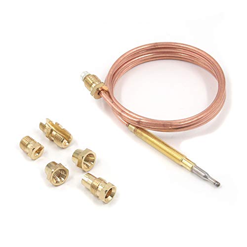 FarBoat 900mm/35inch Universal Gas Thermocouple M9x1 Head M6x0.75 End Nut with Accessories for BBQ Grill, Firepit, Fireplace Heater, Gas Water Heater