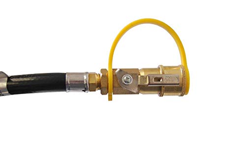 KIBOW 39 Inch Low Pressure Propane Quick-Connect Hose- 1/4β Safety Shutoff Valve & Male Full Flow Plug for RVs