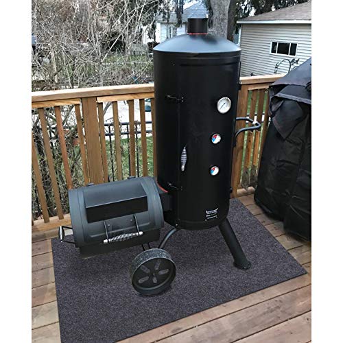 Electric Smoker Mat,Protects wooden floors from liquid and Sauce Spills,Premium Oven Mat,Under Grill Mat,Absorbent material-Contains Smoker Spill,Anti-Slip and Waterproof Backing,Washable (36" x 48")