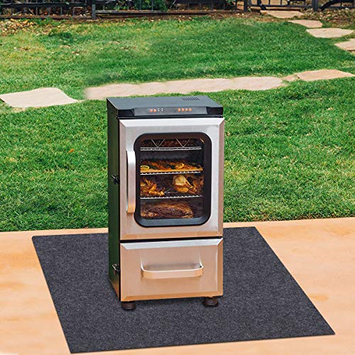 Electric Smoker Mat,Protects wooden floors from liquid and Sauce Spills,Premium Oven Mat,Under Grill Mat,Absorbent material-Contains Smoker Spill,Anti-Slip and Waterproof Backing,Washable (36" x 48")