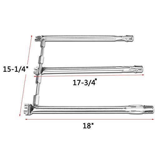 QuliMetal 7639 Cooking Grates and and 69787 Grill Burner for Weber Spirit I and II 300 Series Grills with Front Controls