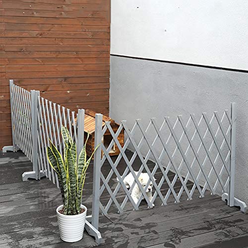 LIXIONG Garden Fence Screen Patio Expanding Fence Solid Wood Plant Palisades Privacy Screen Restaurants Isolation Animal Barrier,5 Size (Color : Gray, Size : 280x160cm)