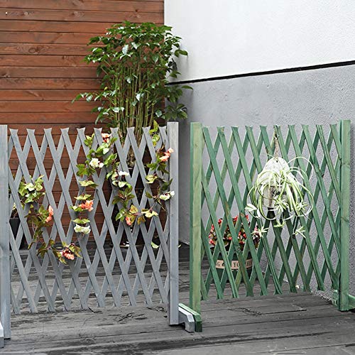 LIXIONG Garden Fence Screen Patio Expanding Fence Solid Wood Plant Palisades Privacy Screen Restaurants Isolation Animal Barrier,5 Size (Color : Gray, Size : 280x160cm)