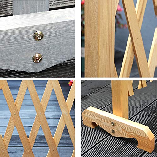 LIXIONG Garden Fence Screen Patio Expanding Fence Solid Wood Plant Palisades Privacy Screen Restaurants Isolation Animal Barrier,5 Size (Color : Gray, Size : 280x160cm)