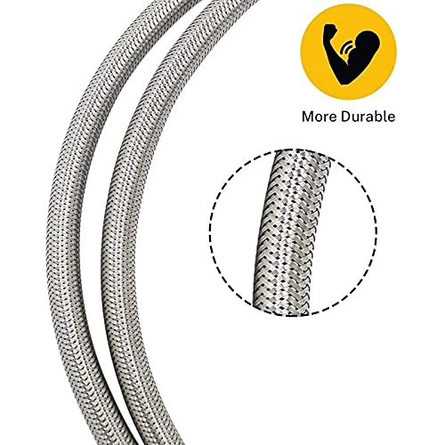 MOFLAME Propane Refill Adapter for 1 lb. Tanks,3 FT High Pressure Stainless Steel Braided Extension Hose,Propane Tank Refill Adapter with On-Off Control Valve for 1 LB Propane Gas Tank